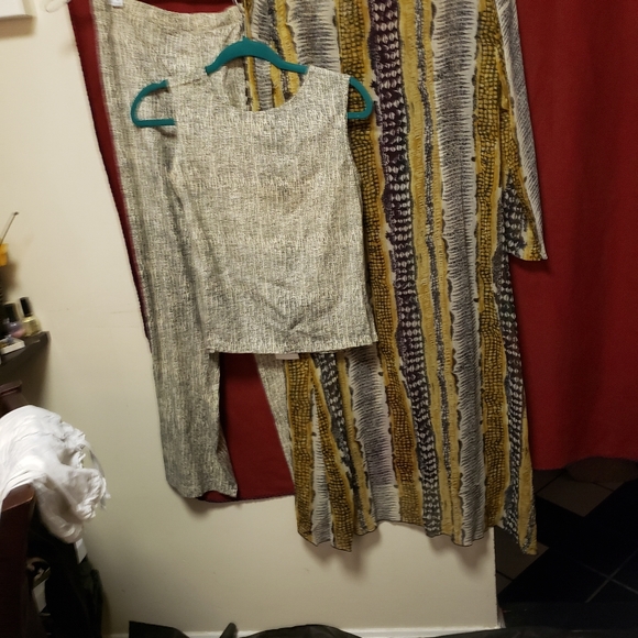 Lew Magram | Pants & Jumpsuits | 9lew Magram Bohemian 3 Pcsetpantstank Sheer 40 L Dustersz4nwt ...